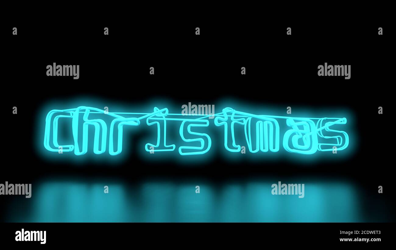 Blue Neon Lights Words