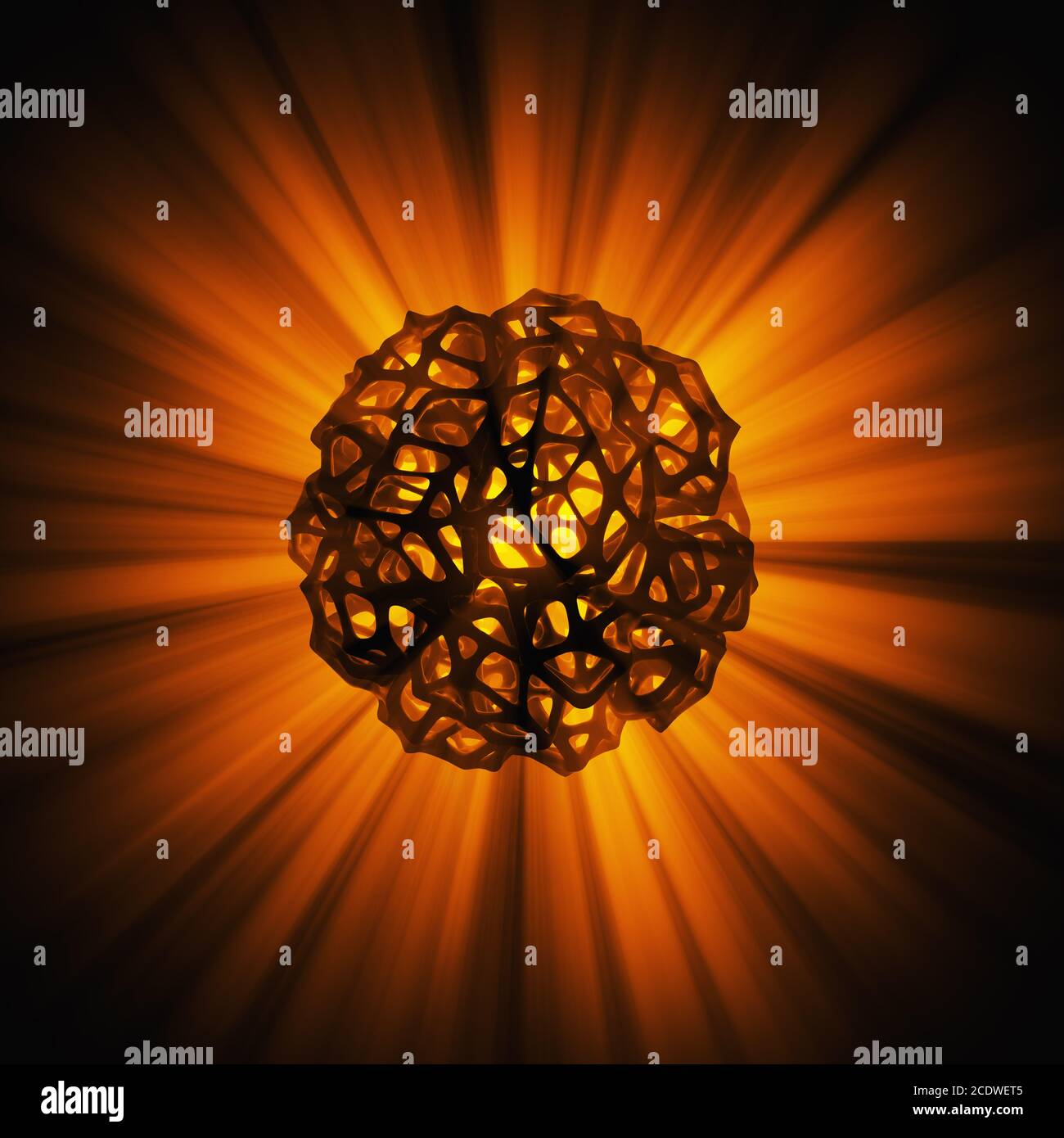 Abstract 3d rendering concept of high poly sphere with chaotic mesh ...