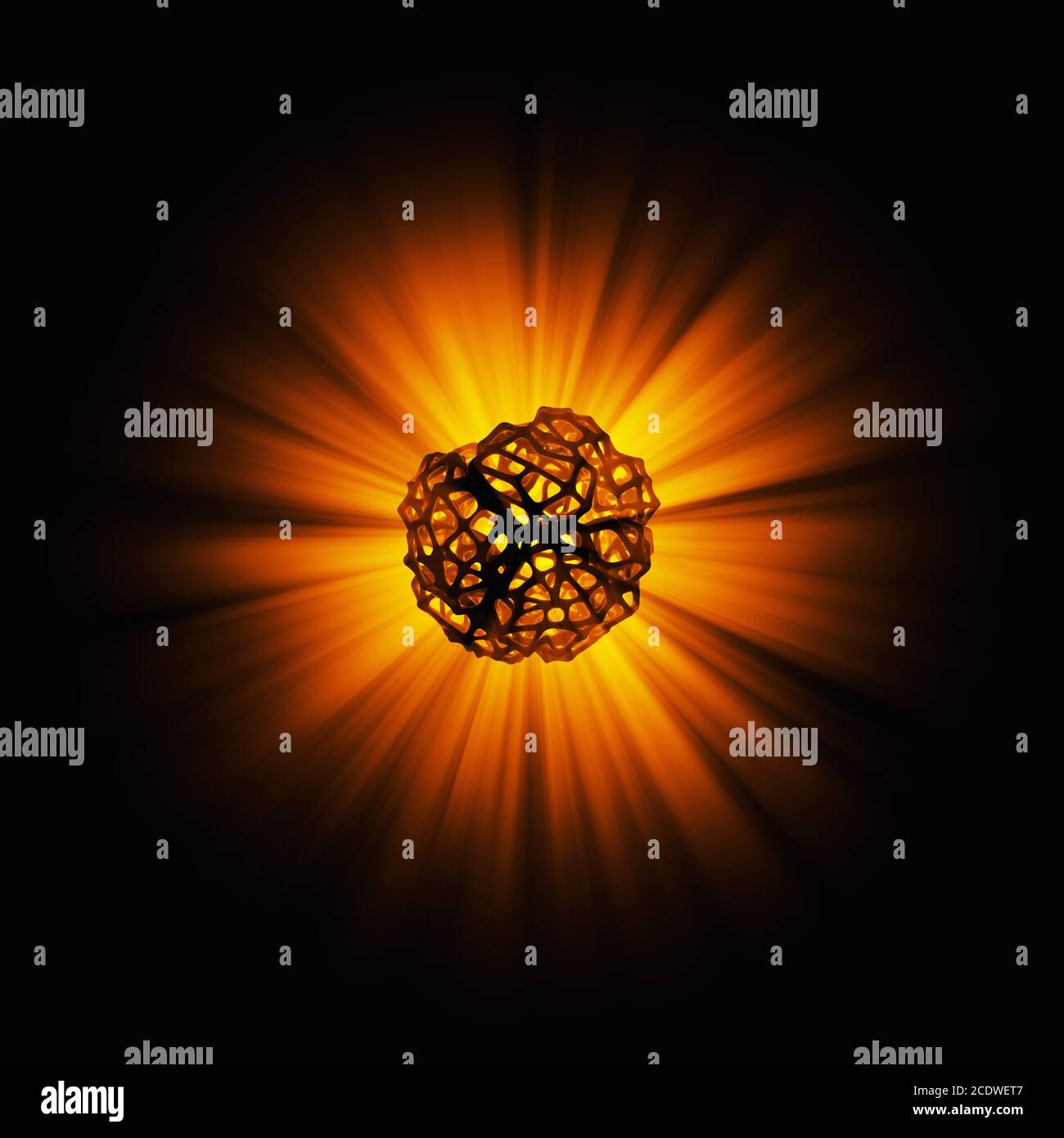 Abstract 3d rendering concept of high poly sphere with chaotic mesh ...