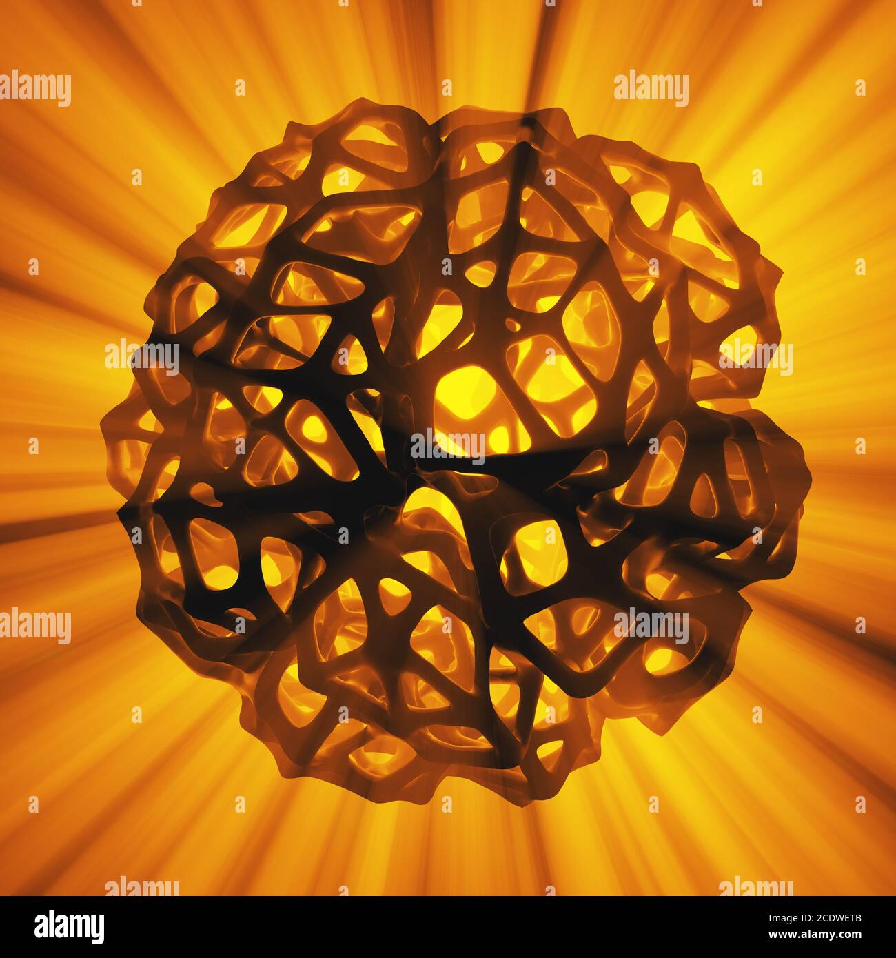 Abstract 3d rendering concept of high poly sphere with chaotic mesh ...