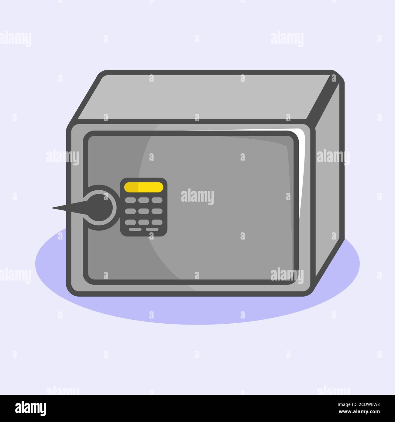 Simple vector illustration of a locked money vault with soft background ...