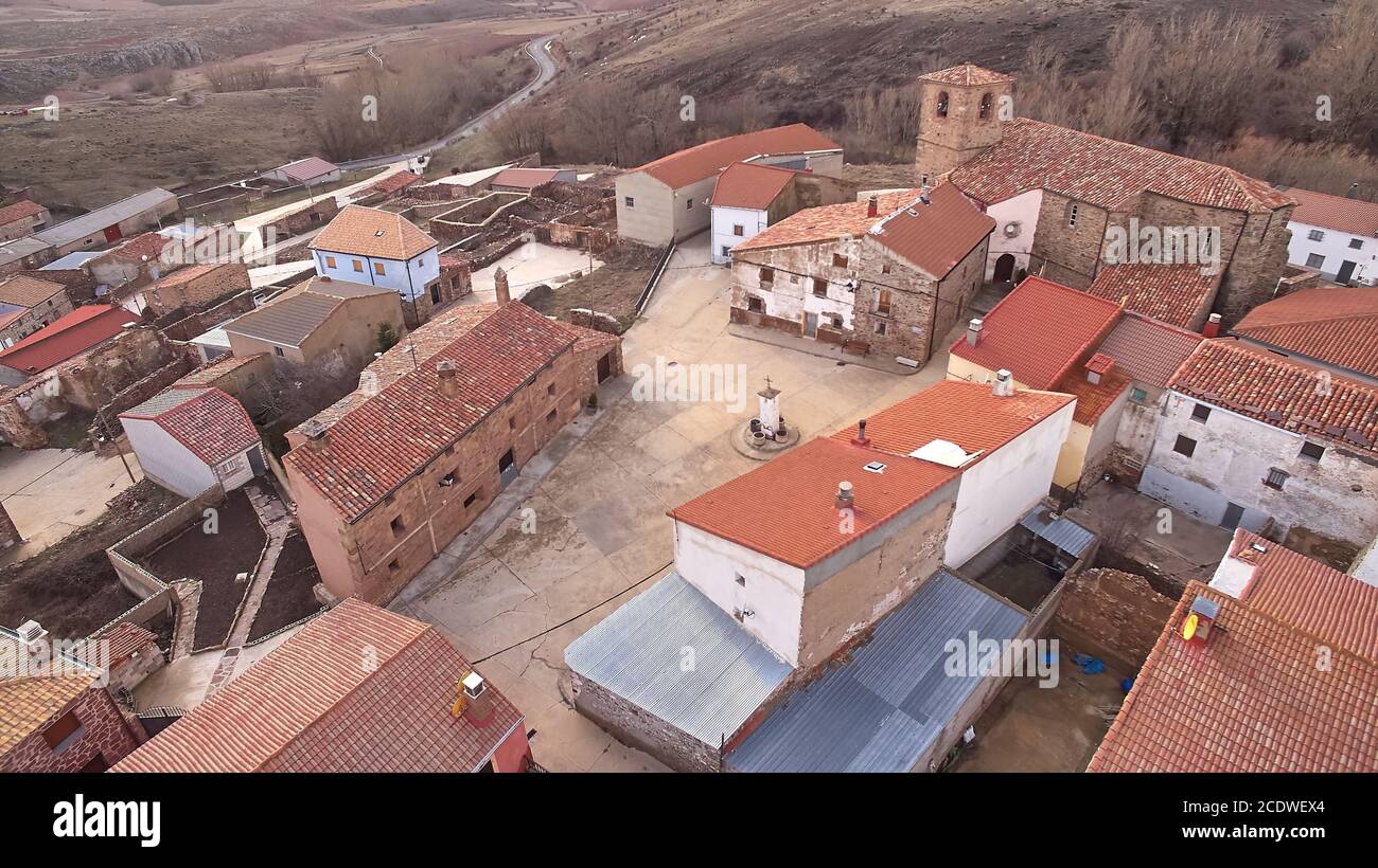 Beraton is the highest town in the province of Soria, Spain Stock Photo ...