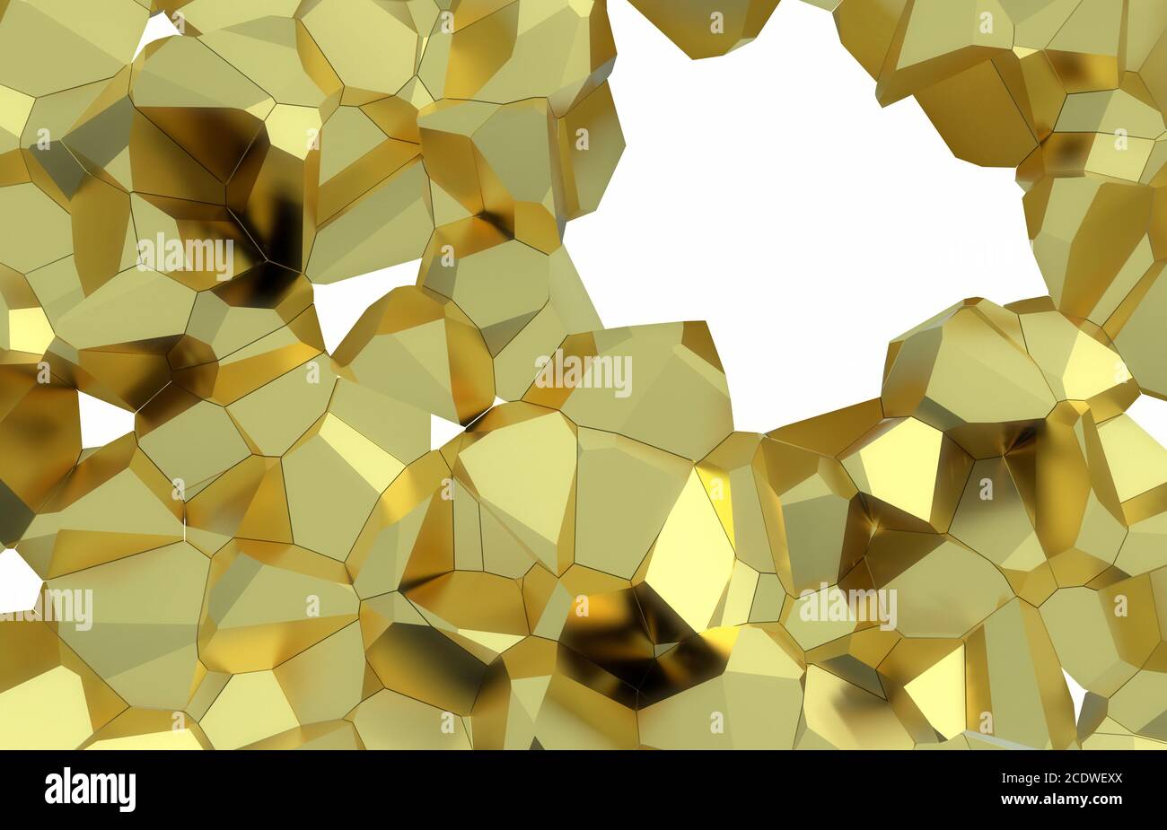 3d render, golden modern shattered wall texture, random clusters ...