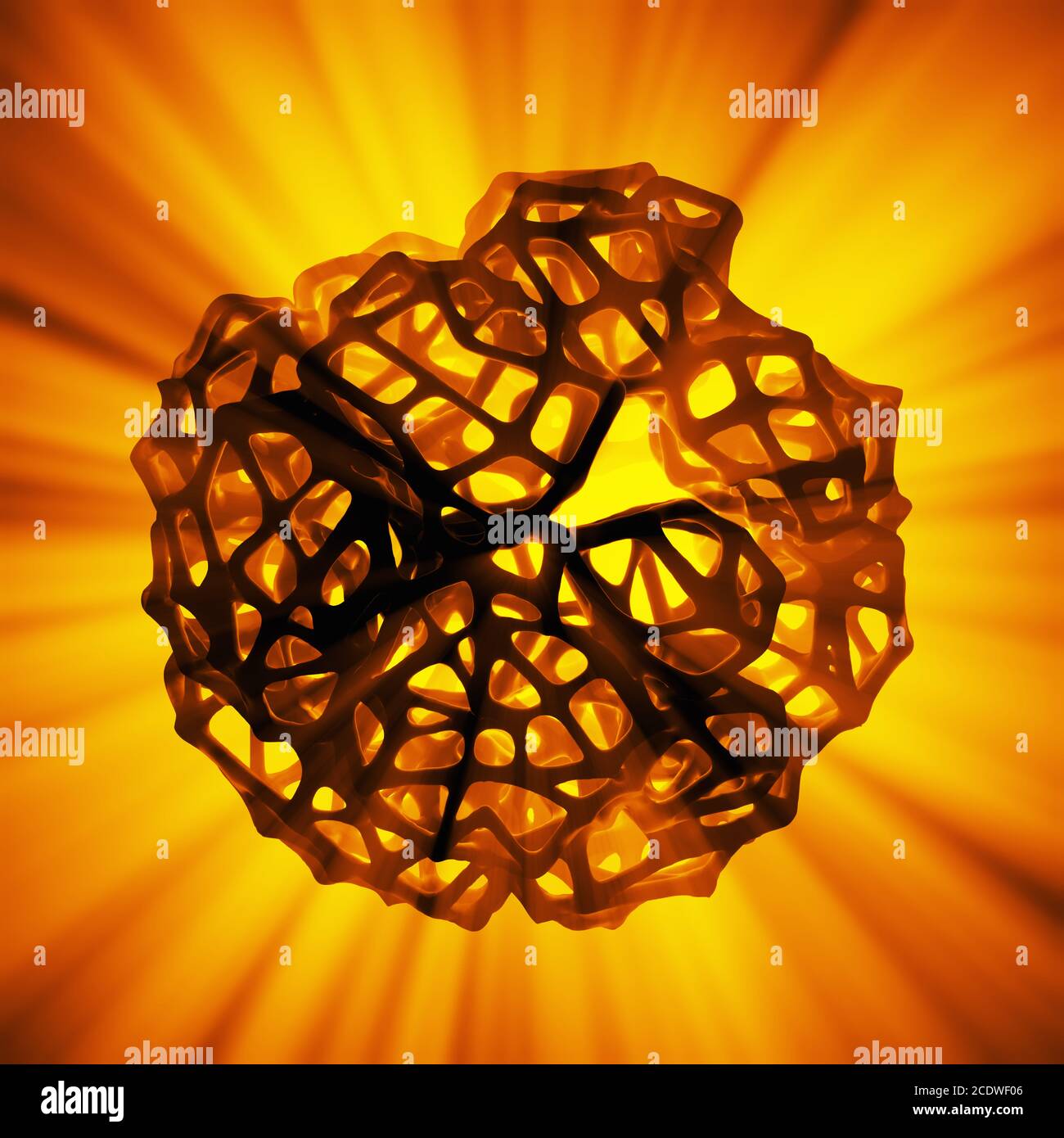 Abstract 3d rendering concept of high poly sphere with chaotic mesh ...