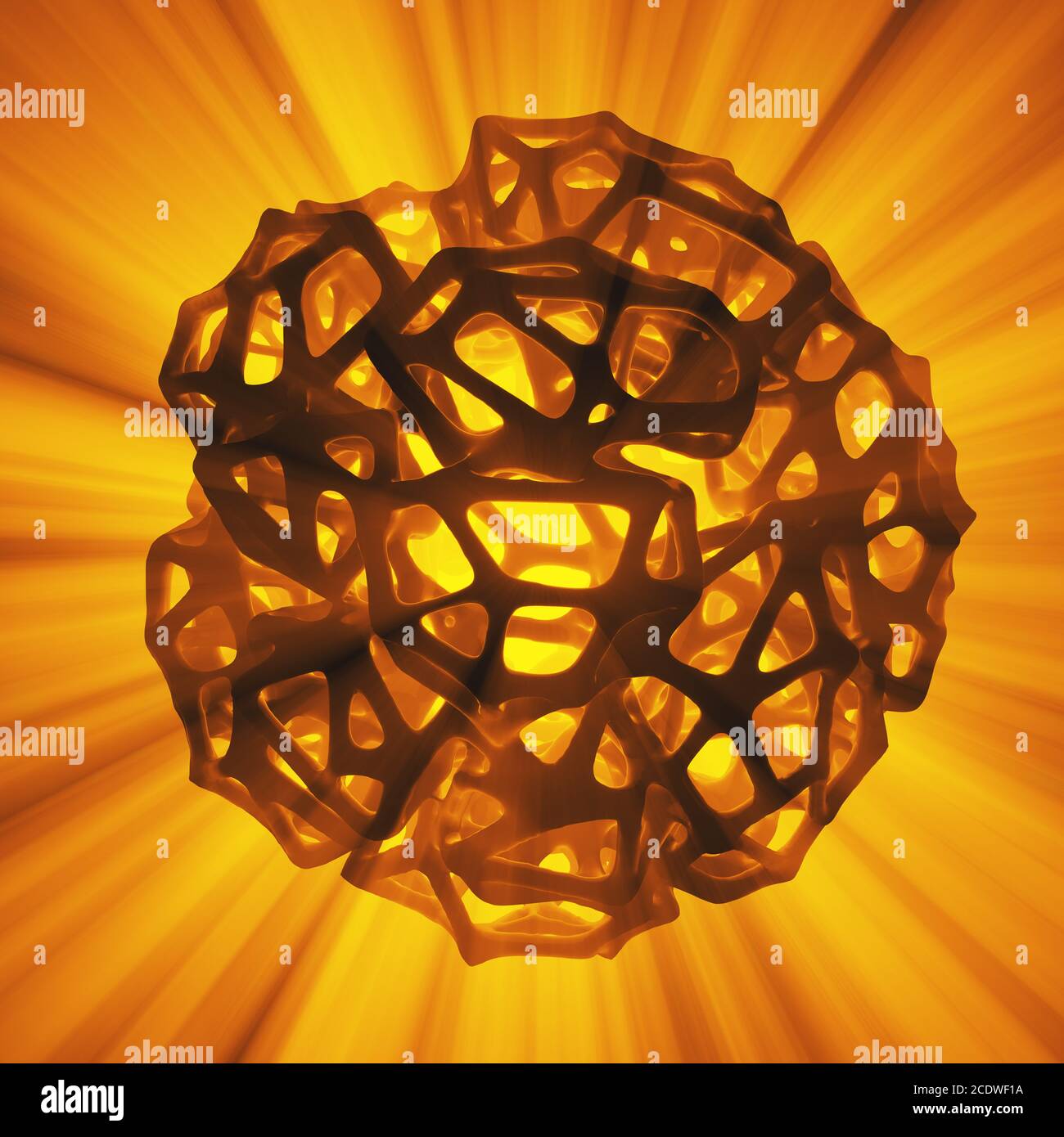 Abstract 3d rendering concept of high poly sphere with chaotic mesh ...
