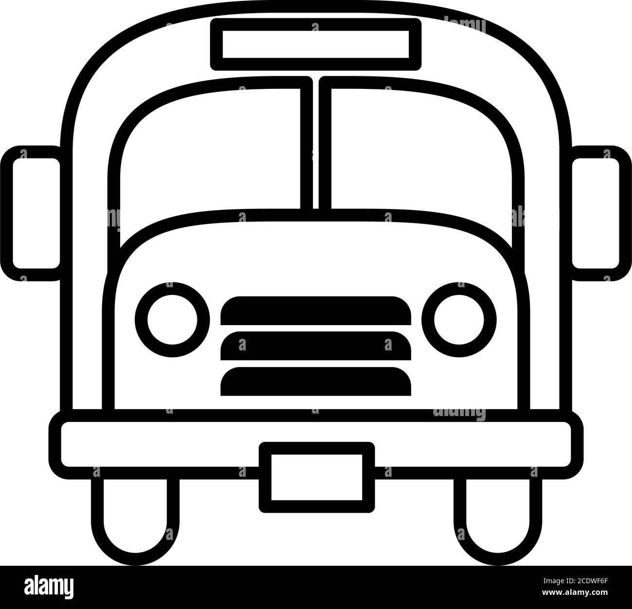 school bus icon over white background, line style, vector illustration ...