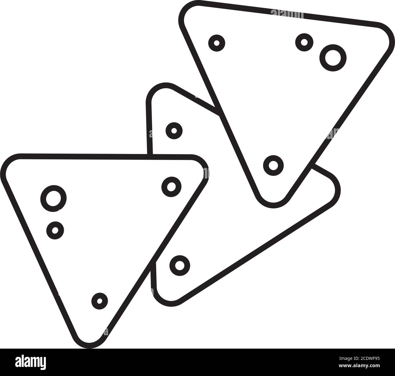 mexican nachos icon over white background, line style, vector ...