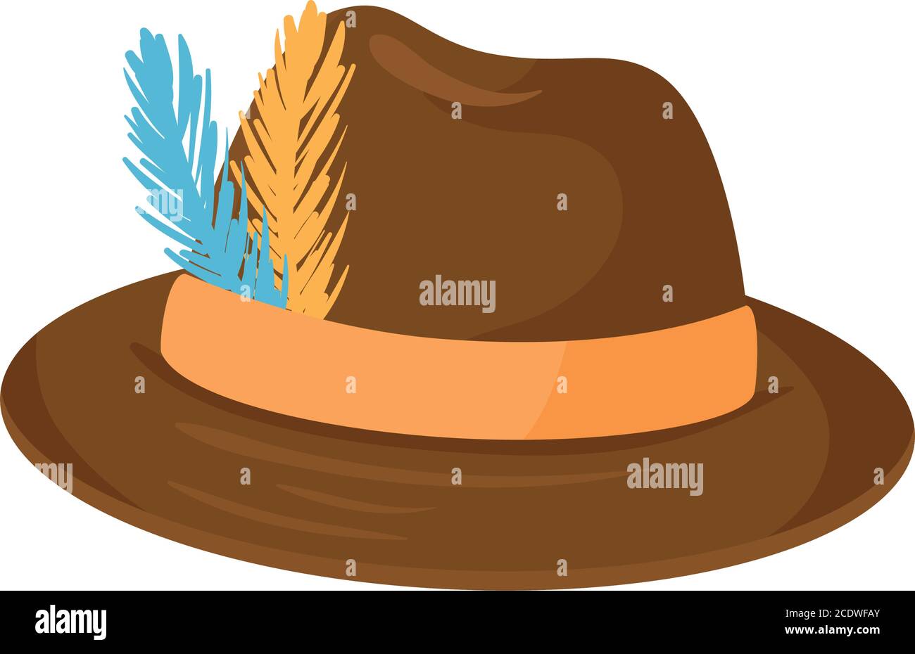 oktoberfest hat with feathers vector design Stock Vector Image & Art ...