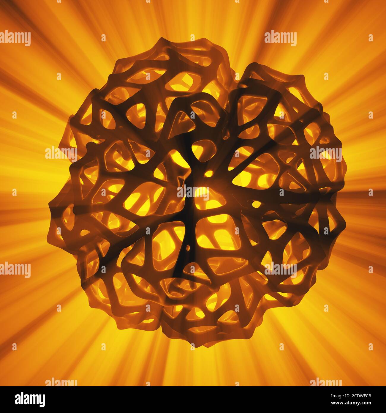 Abstract 3d rendering concept of high poly sphere with chaotic mesh ...