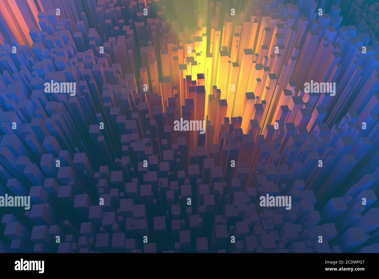 Wealth rich concept idea white city towers at sunset rays Abstract ...