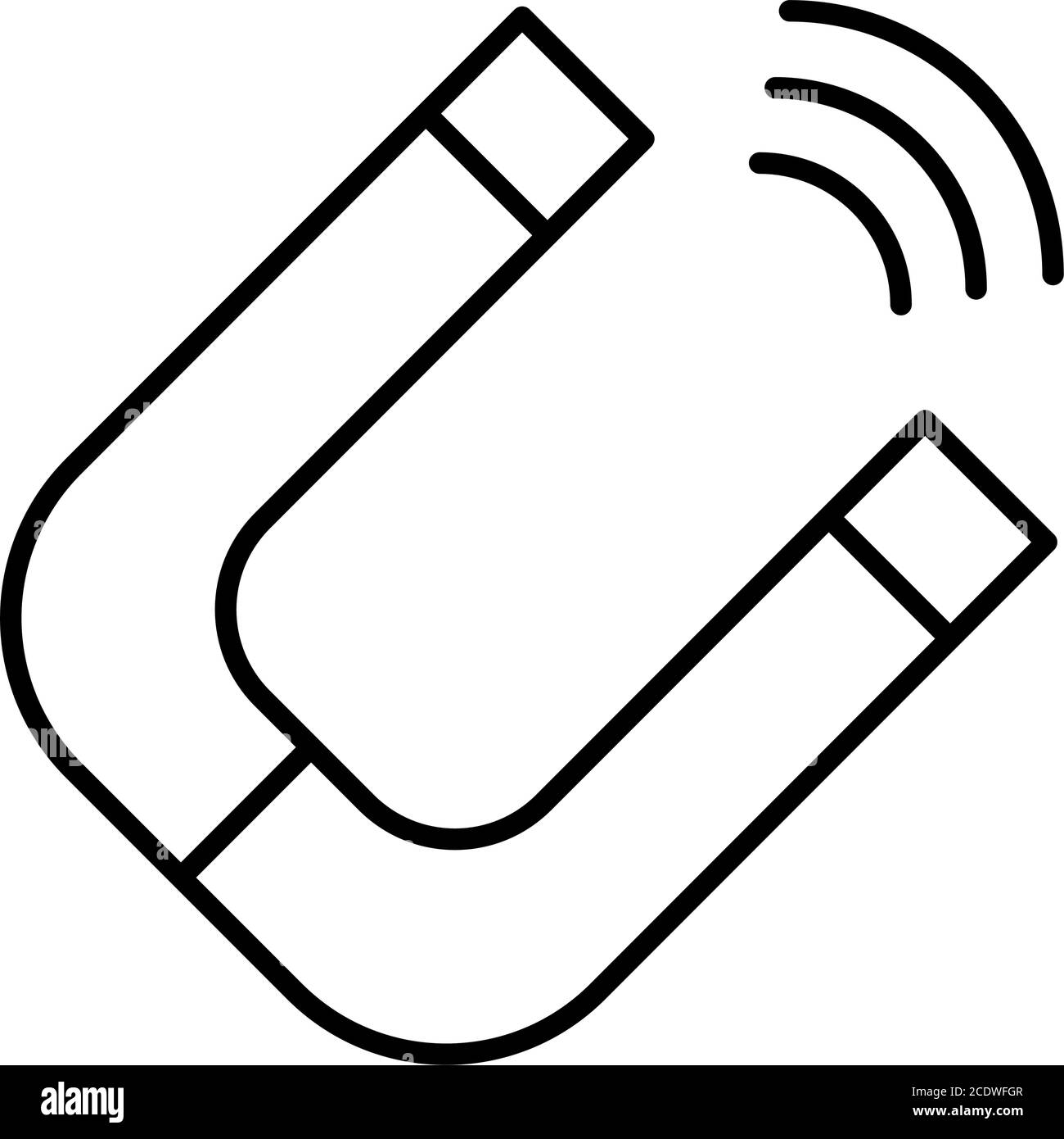 magnet icon over white background, line style, vector illustration ...