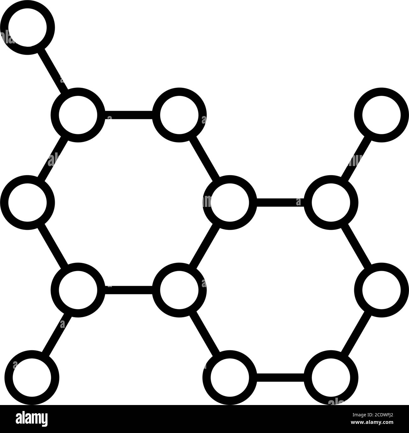 chemical bond icon over white background, line style, vector ...