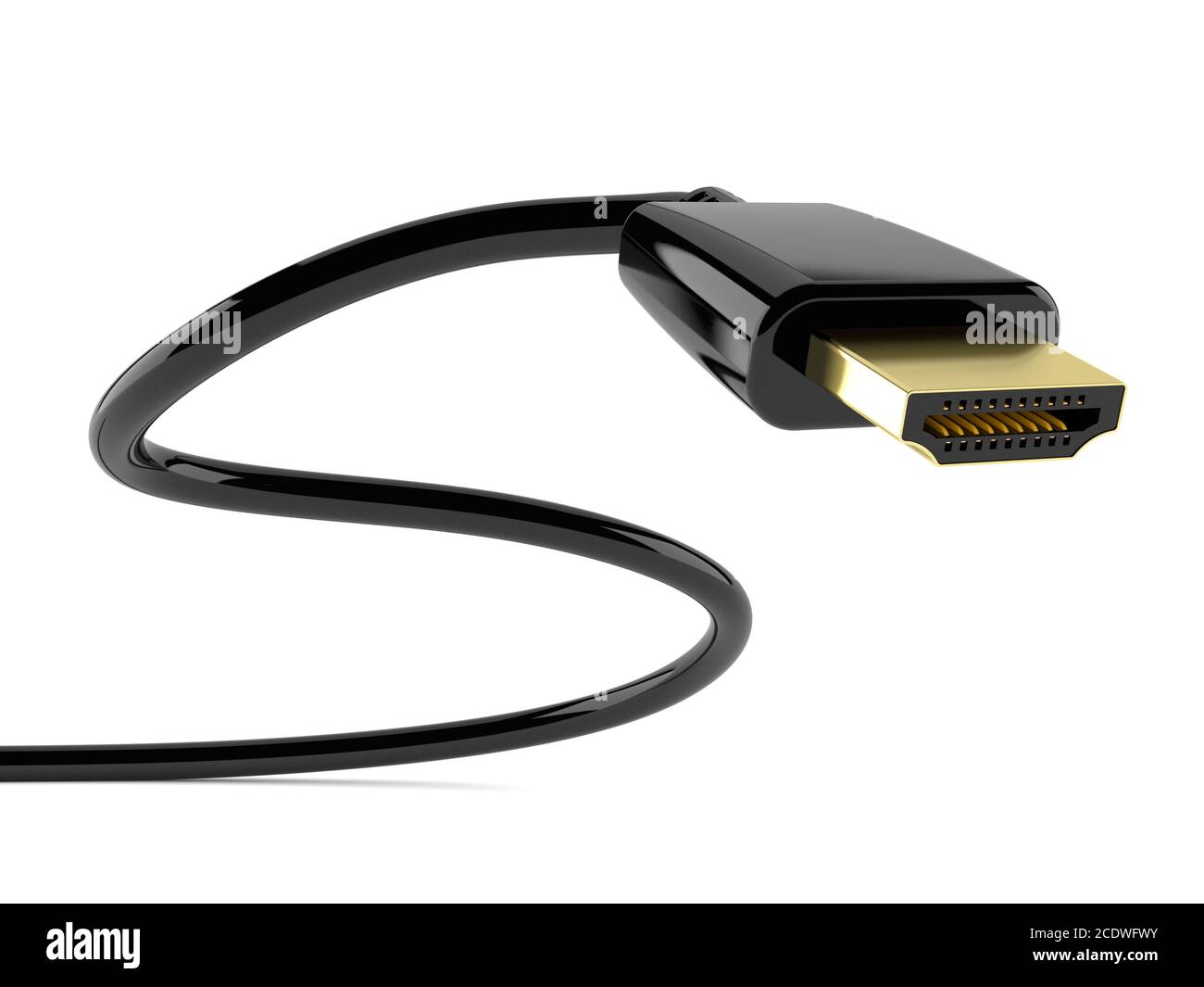 HDMI cable isolated on white background Stock Photo - Alamy