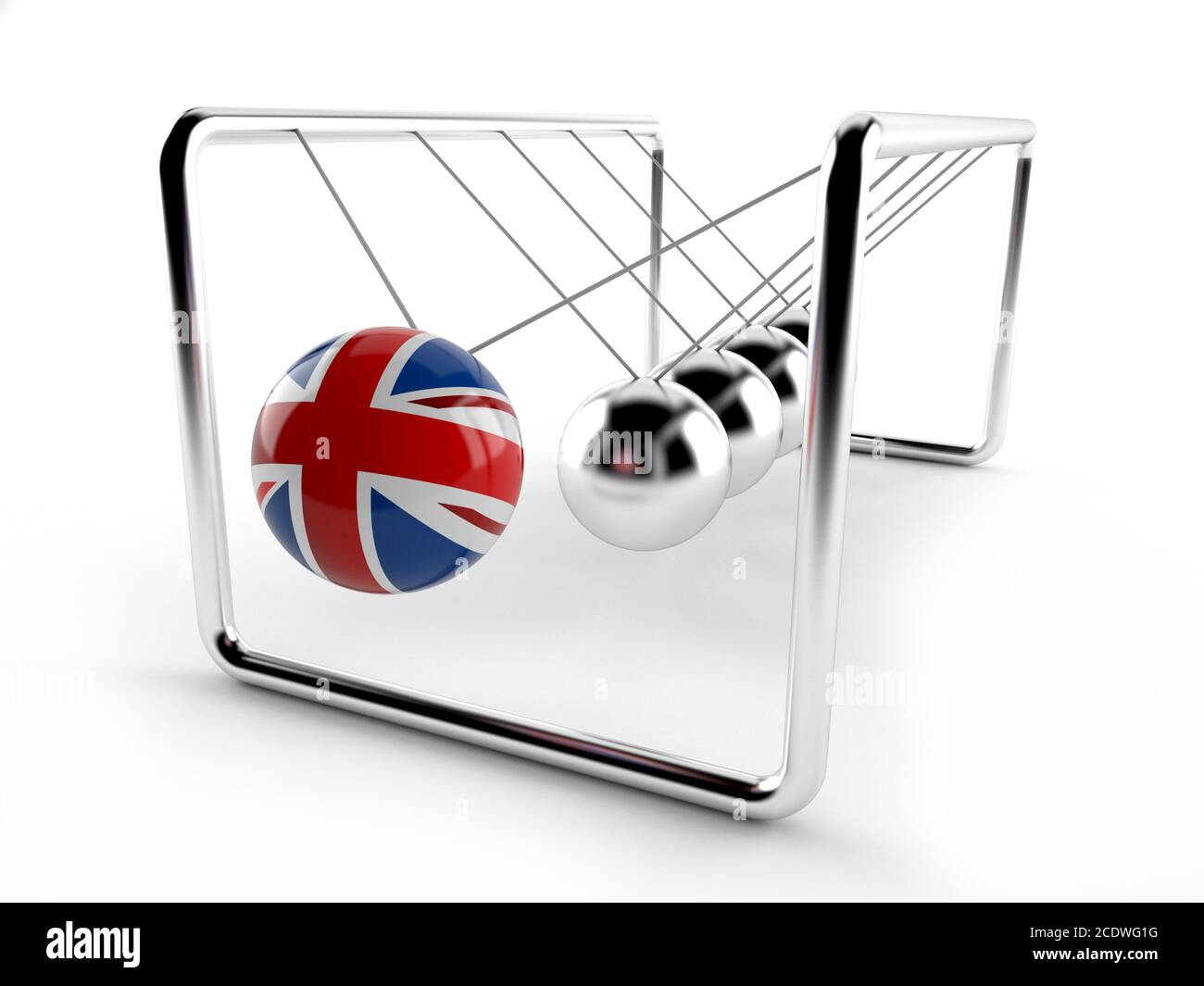 Newton balls with UK flag isolated on white background Stock Photo - Alamy