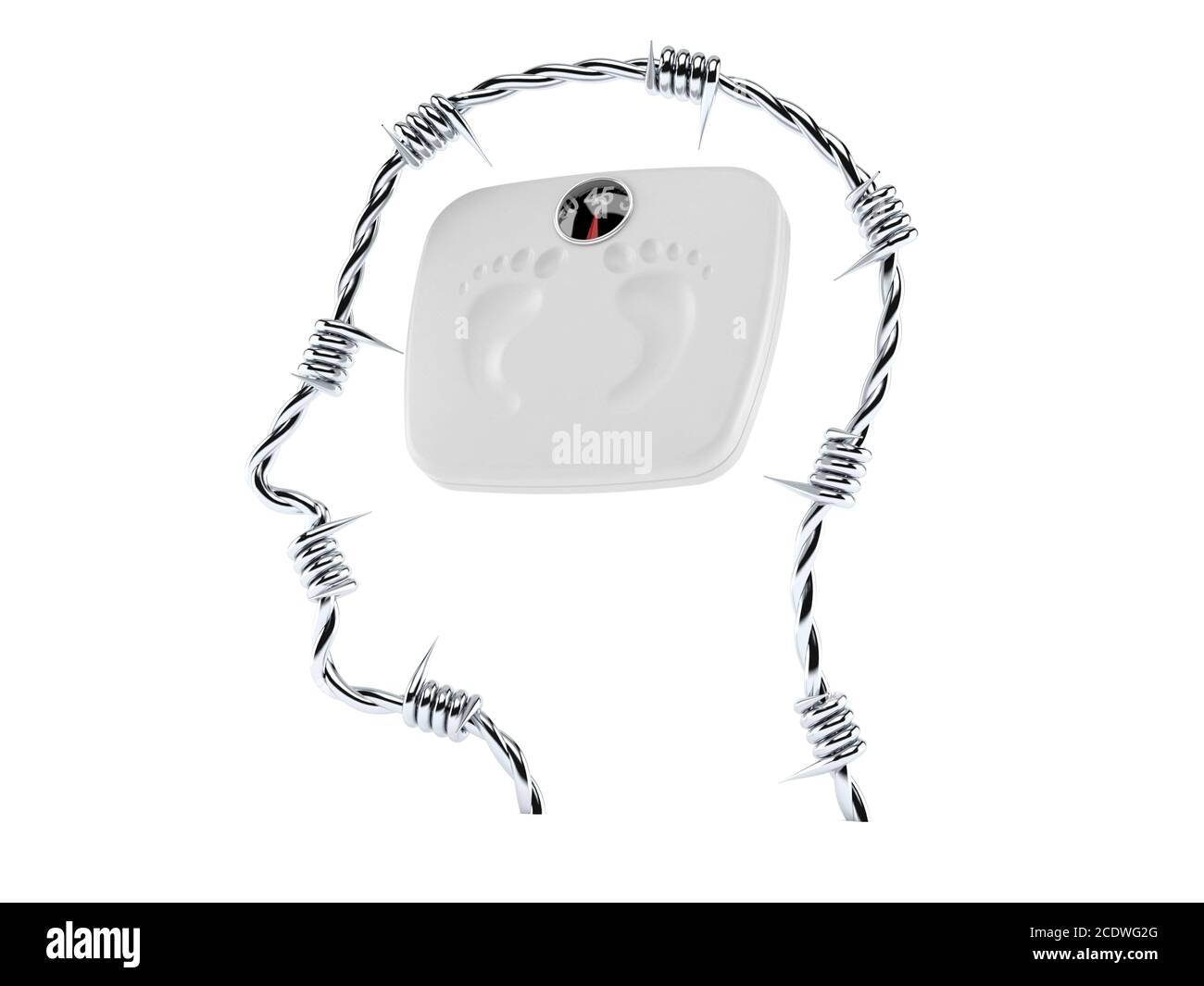 Face profile with weight isolated on white background Stock Photo - Alamy