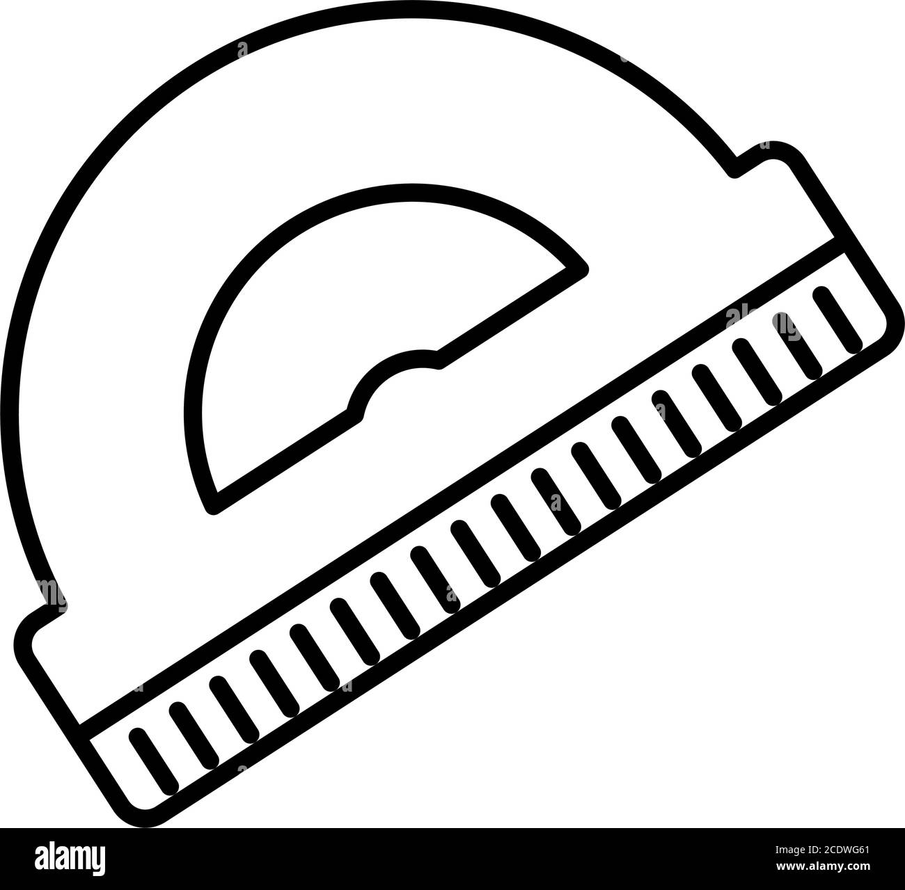 protractor icon over white background, line style, vector illustration ...