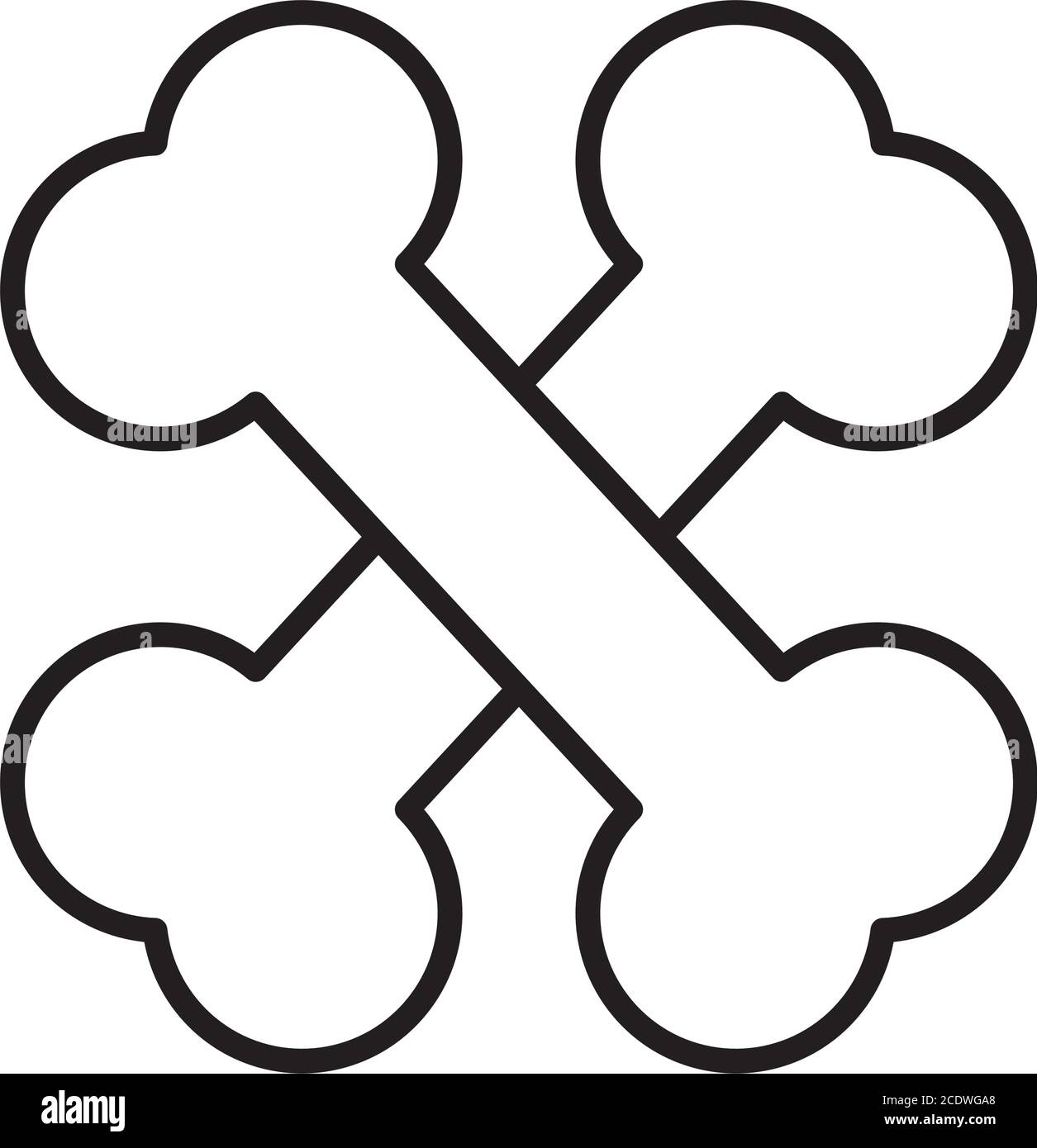 bones line style icon design of head death horror tattoo decoration ...