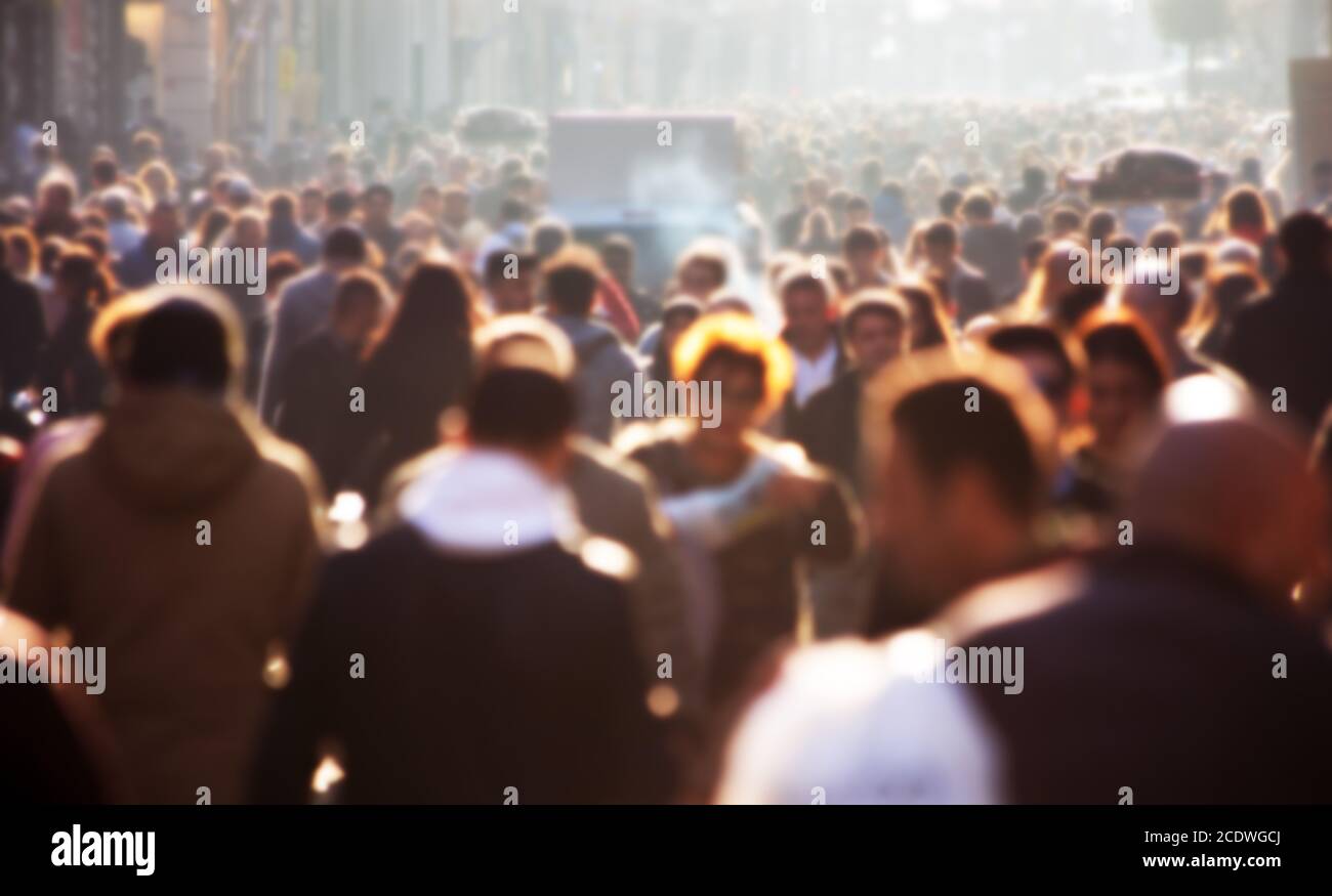 Blurred crowd of unrecognizable at the street Stock Photo - Alamy