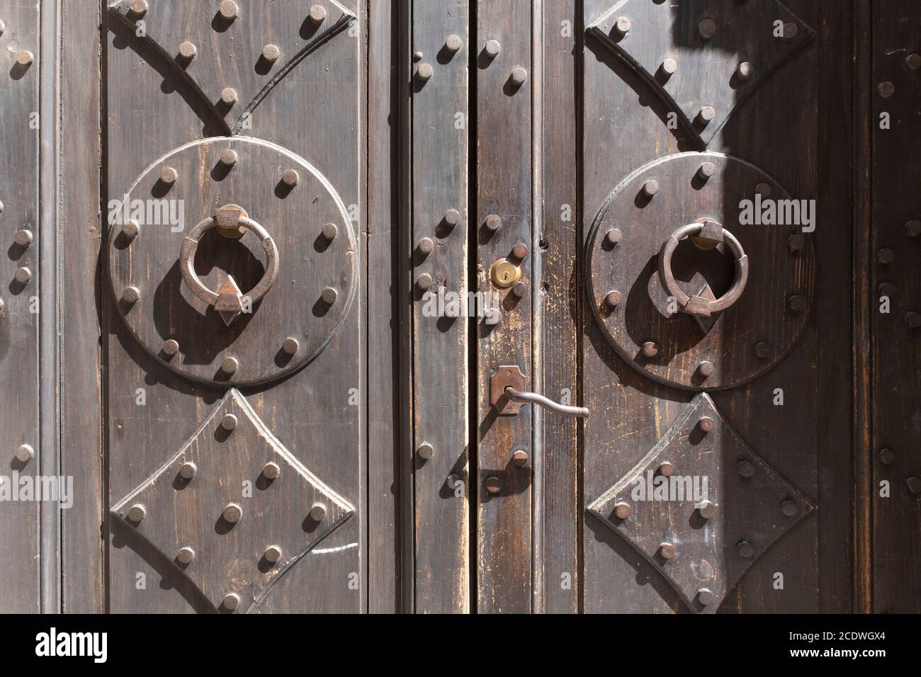 ancient old vintage door with lock Stock Photo - Alamy