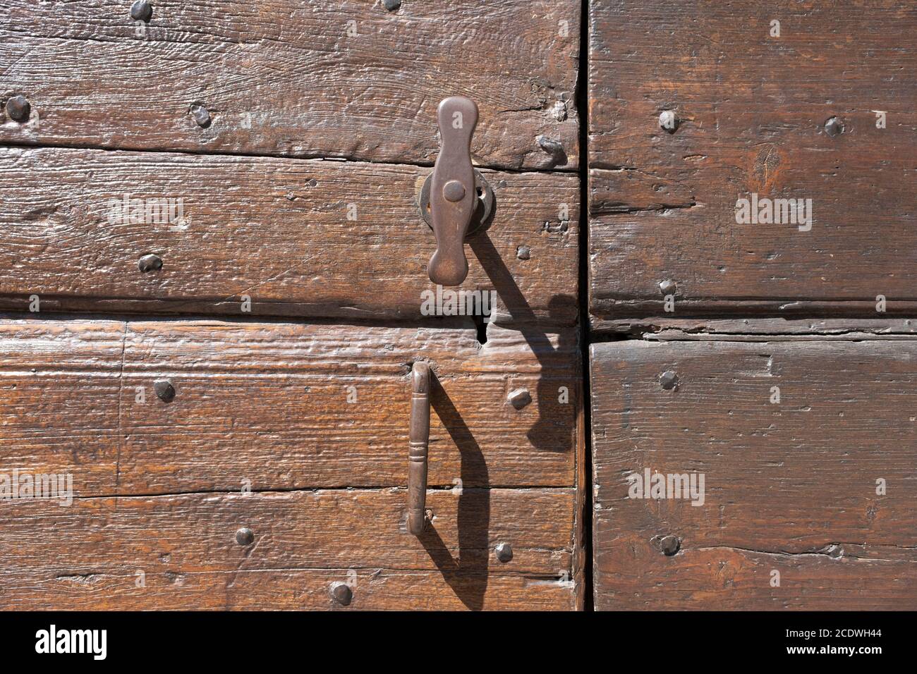 ancient old vintage door with lock Stock Photo - Alamy