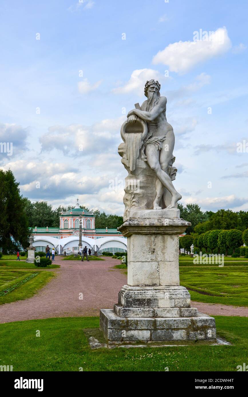 Allegory of god of river Scamander - sculpture in park Kuskovo of ...