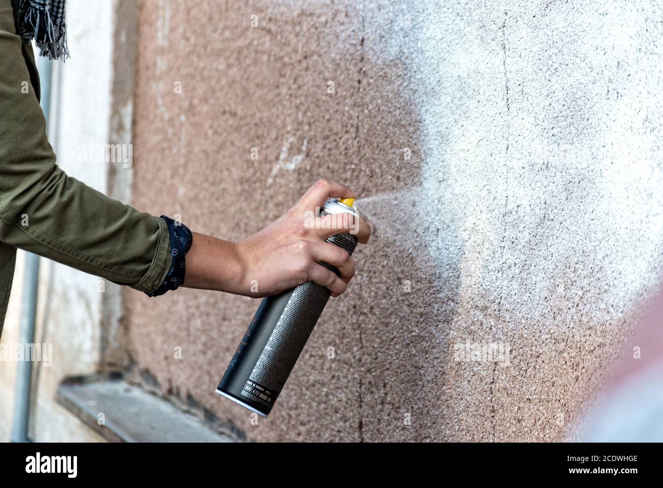 Graffiti is sprayed against the wall Stock Photo - Alamy