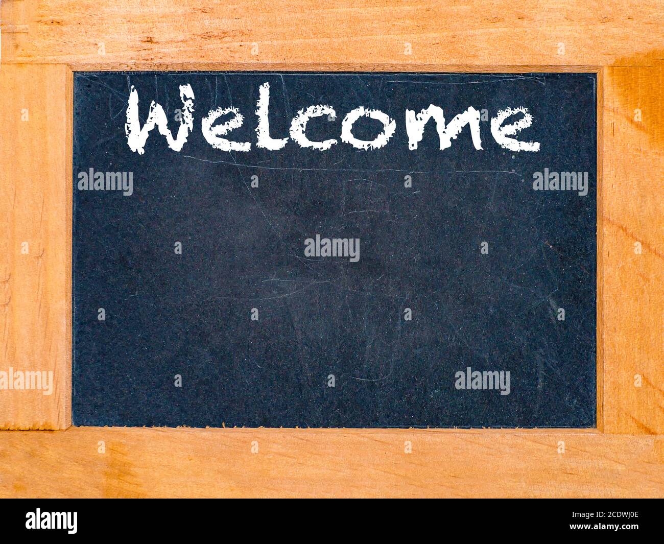 Welcome chalk board Stock Photo - Alamy