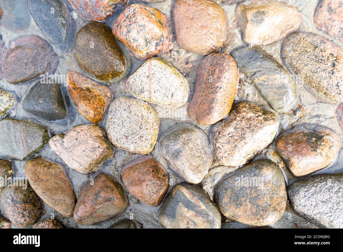 Mountain stream with stones. Flowing river with. Spring running water ...