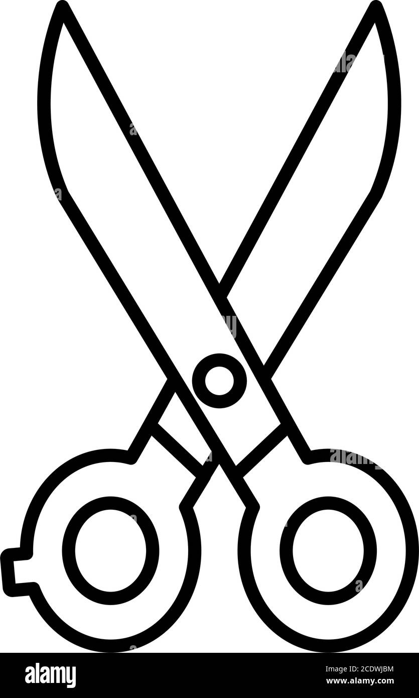 scissors icon over white background, line style, vector illustration ...