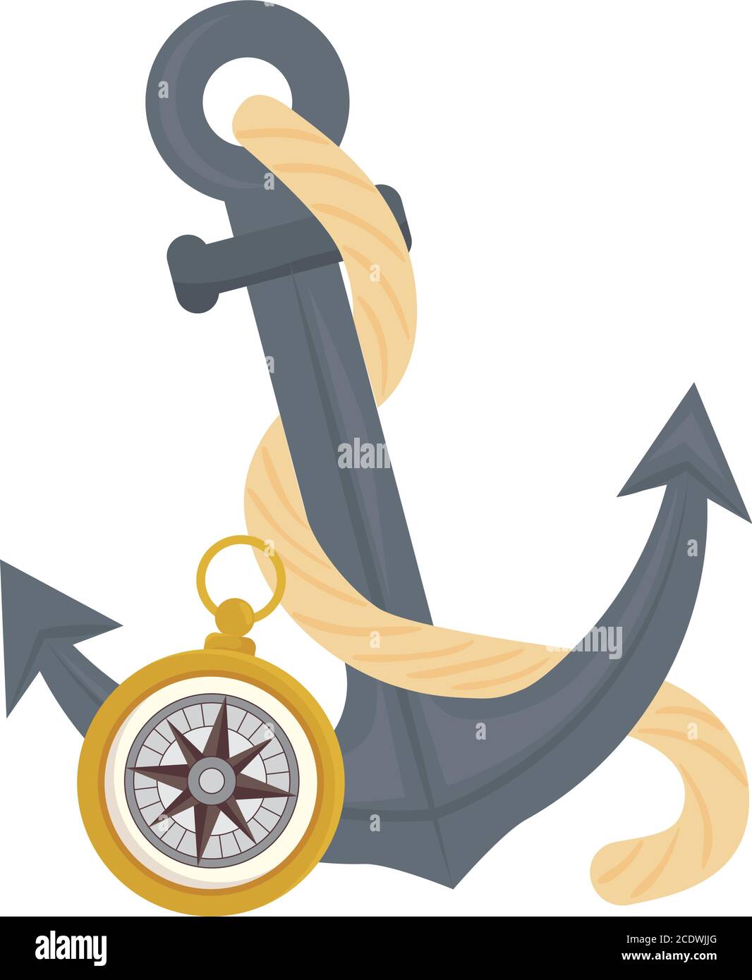 Sea anchor with compass vector design Stock Vector Image & Art - Alamy