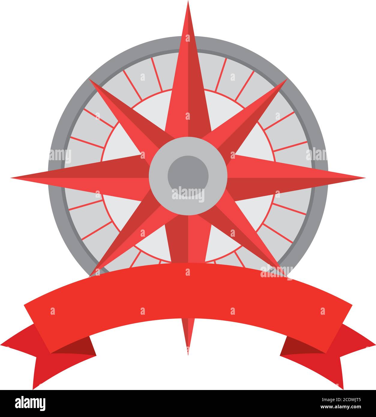 Compass instrument with ribbon vector design Stock Vector Image & Art ...