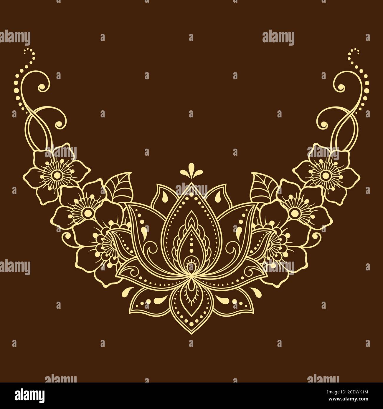 Stylized lotus scroll Stock Vector Images - Alamy