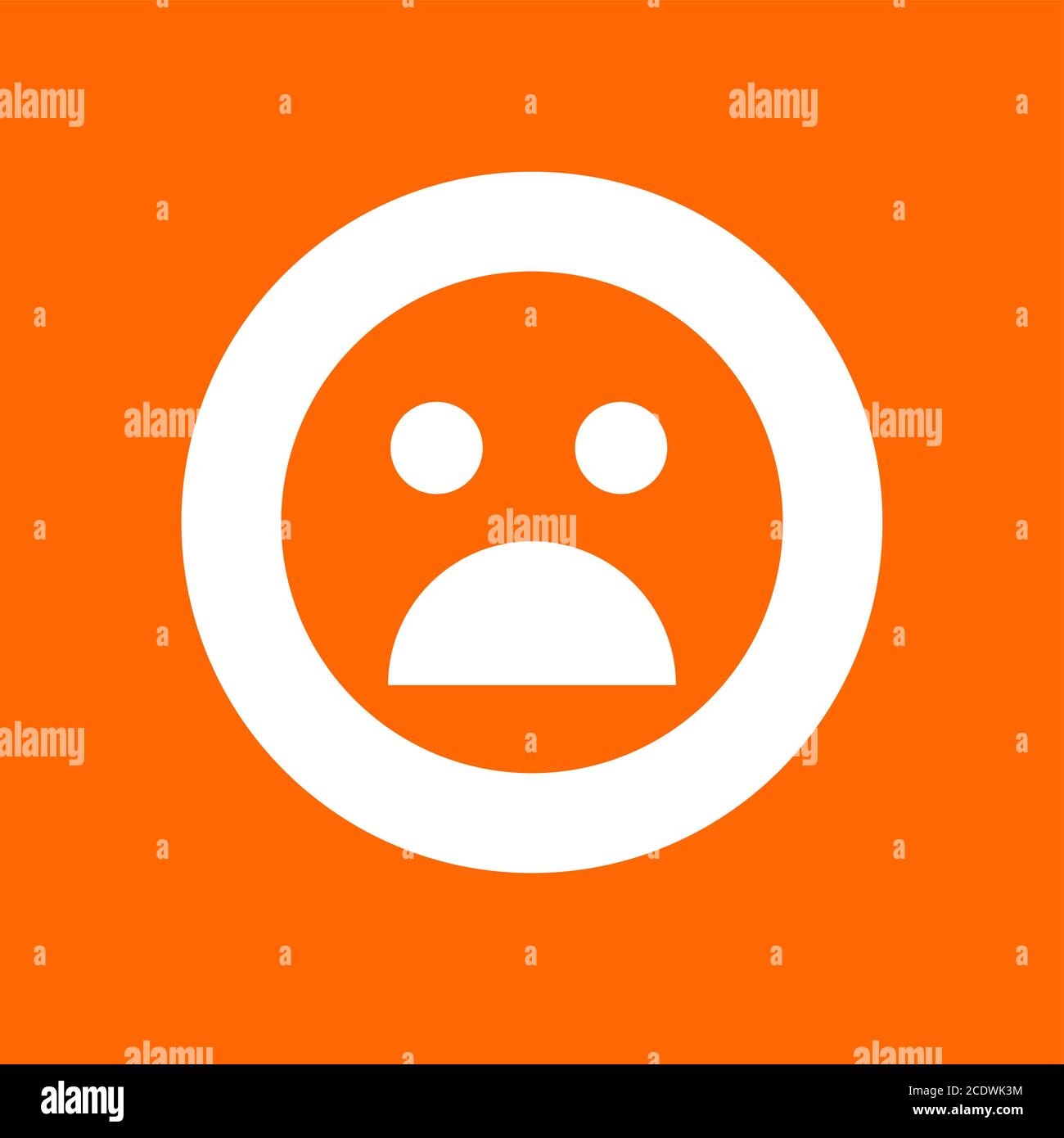 Upset emoticon on white background Stock Vector Images - Alamy