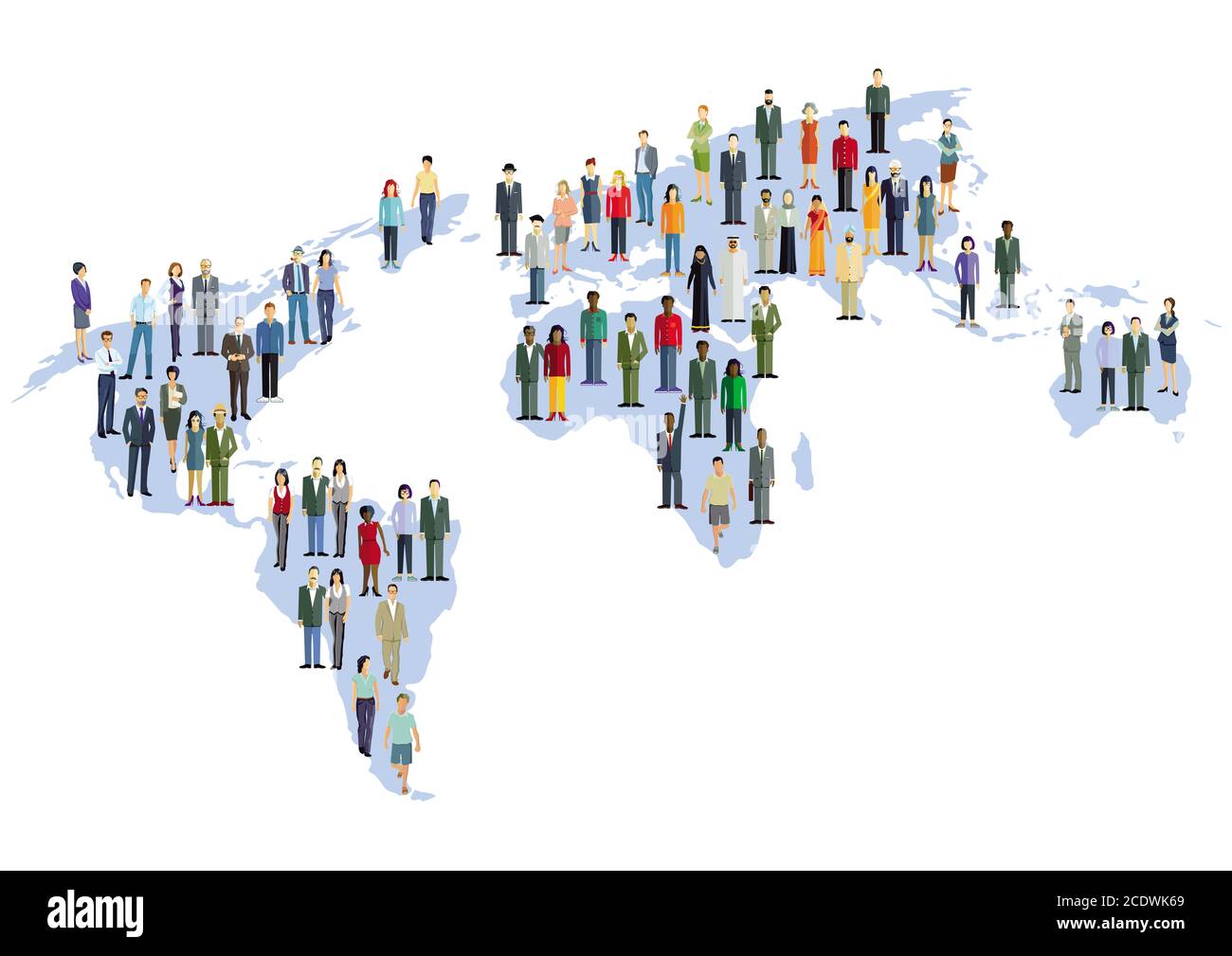 World map with multicultural population Stock Photo - Alamy