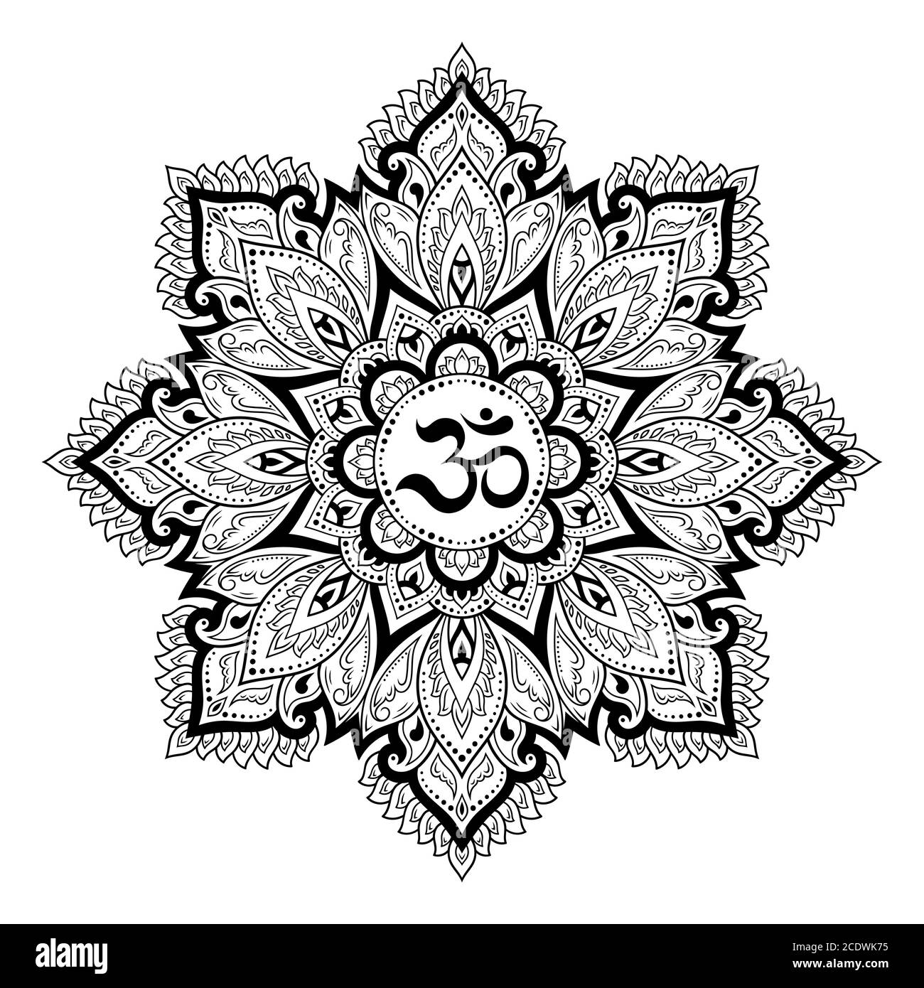 Circular pattern in form of mandala for Henna, Mehndi, tattoo ...