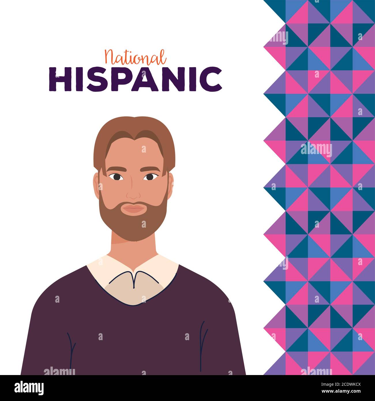 latin man cartoon of national hispanic heritage month vector design ...