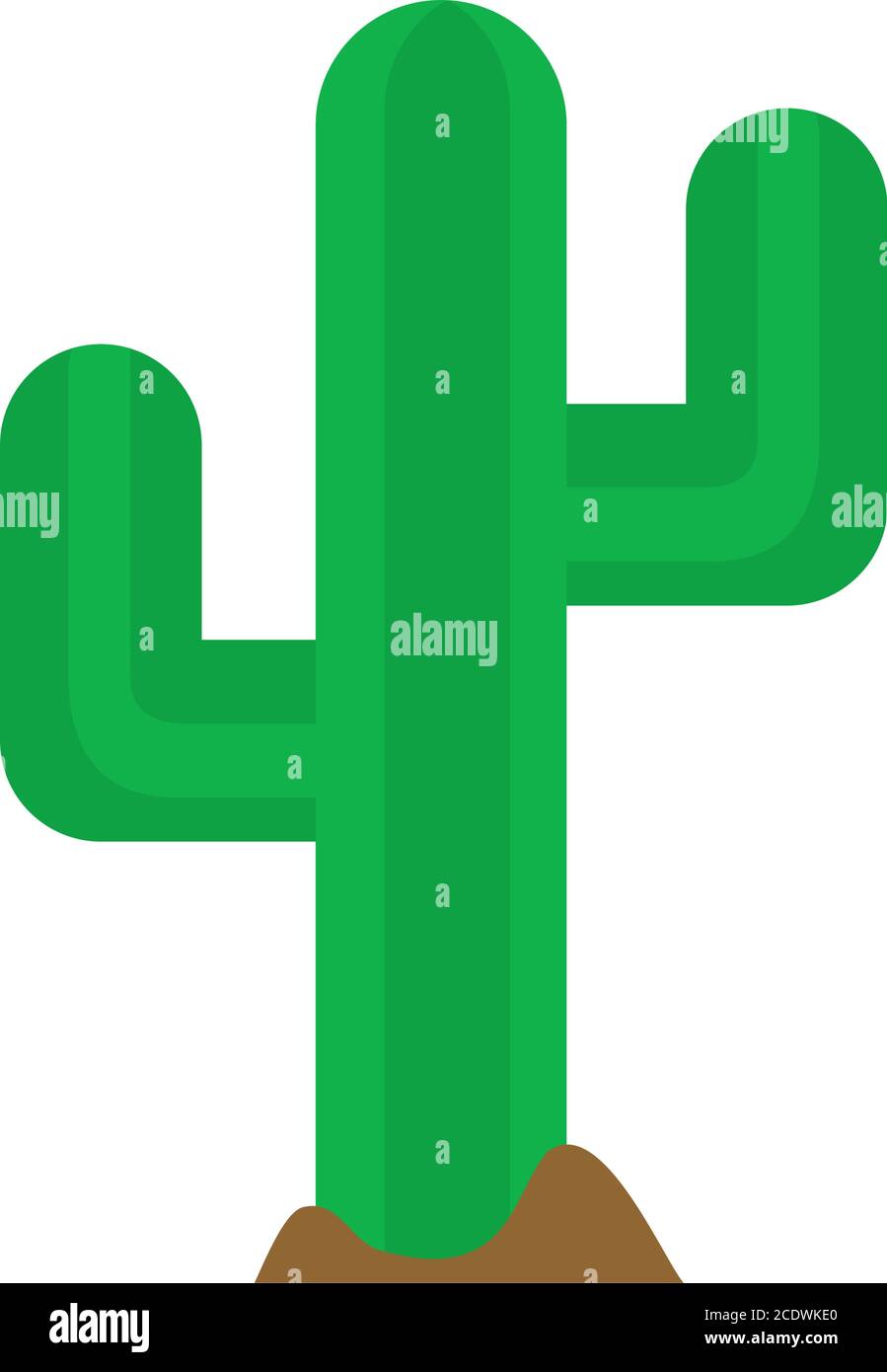 cactus plant icon over white background, flat style, vector ...