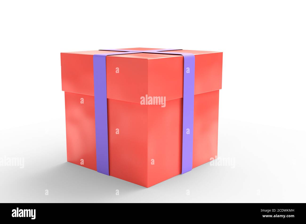 gift box red color with blue ribbon isolated 3d illustration Stock ...
