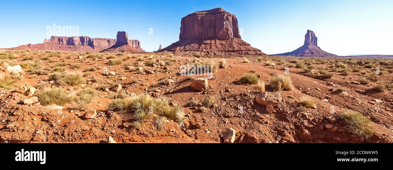 Landscape of the ancient rocks. Monument Valley, Arizona Stock Photo ...
