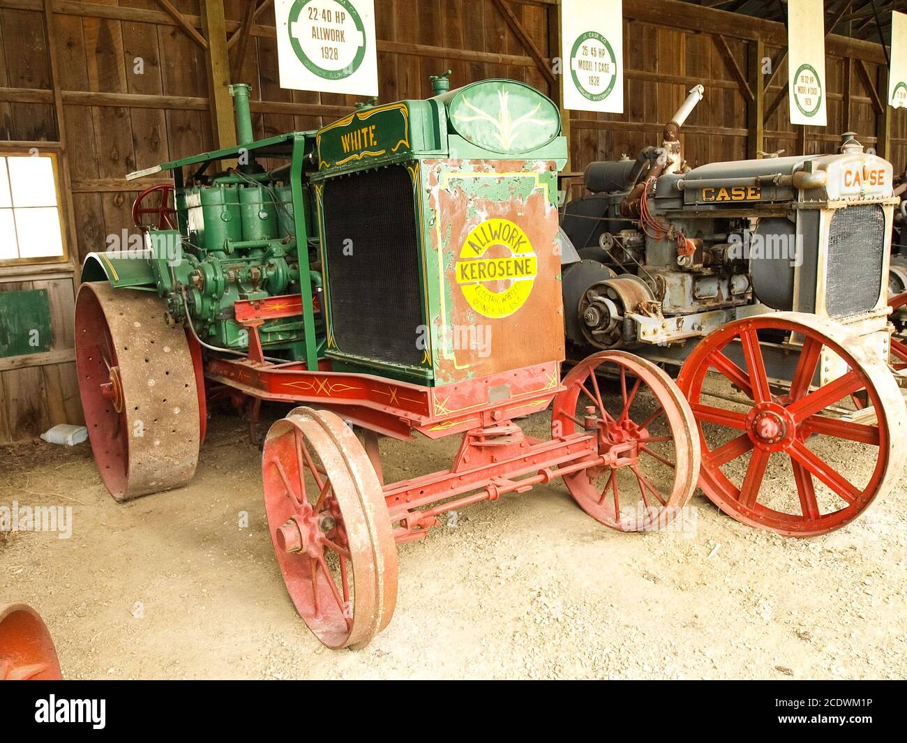 Exhibition of antique tractors. Tractor show. Agreecultural machines ...