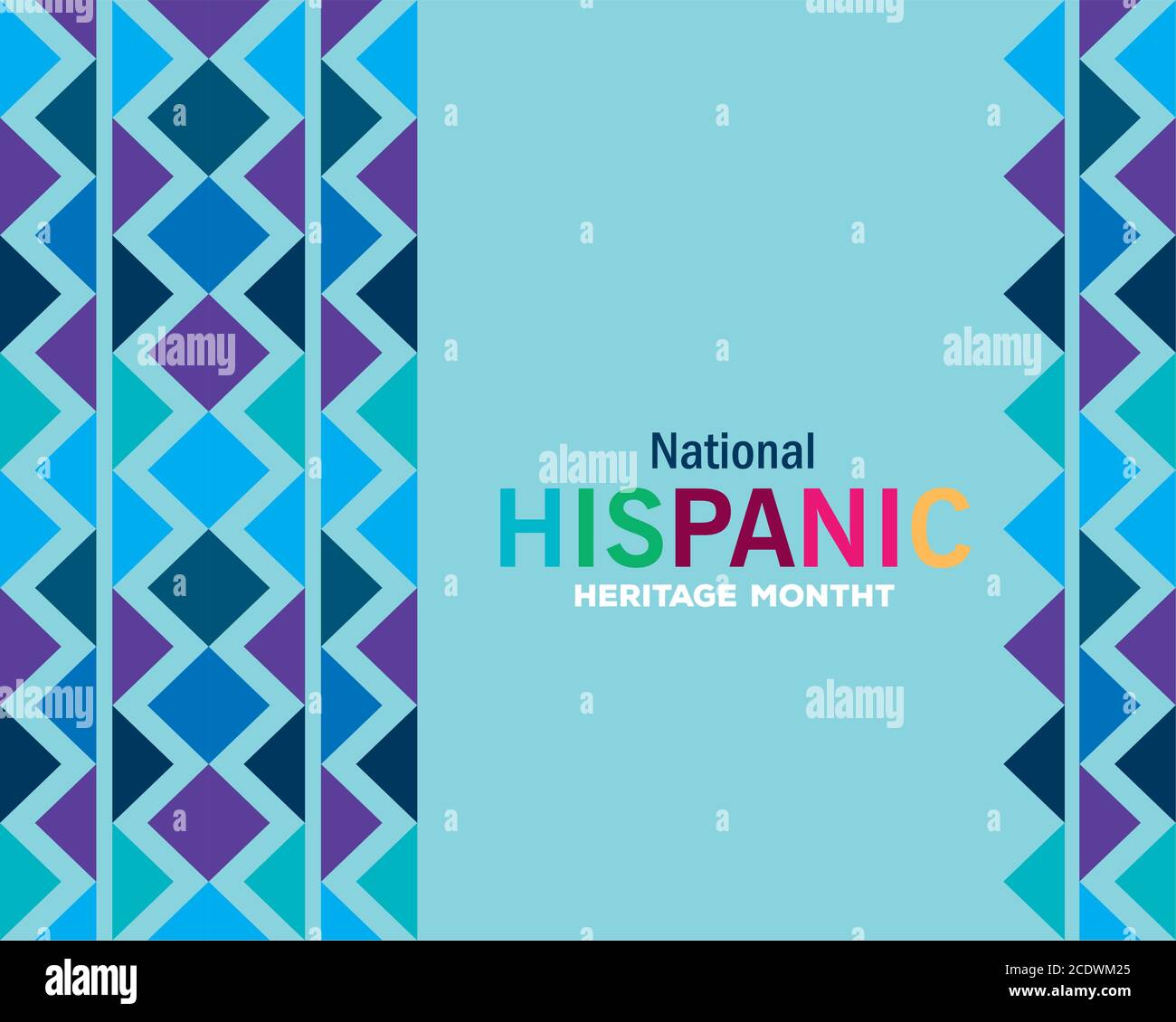 blue pattern background of national hispanic heritage month vector ...