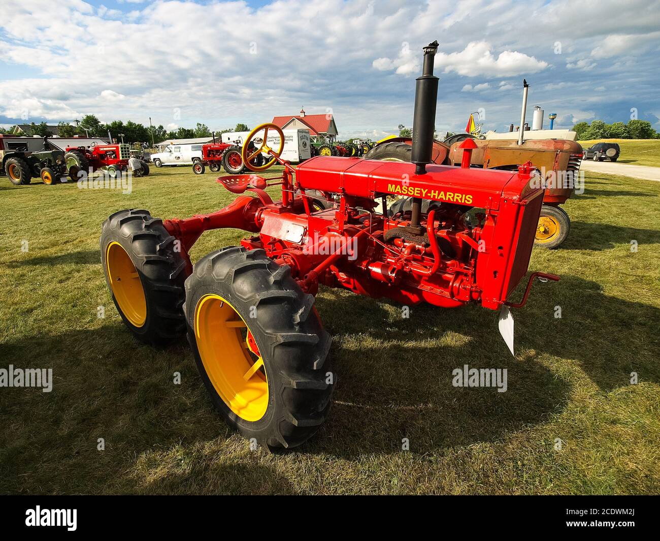 Exhibition of antique tractors. Tractor show. Agreecultural machines ...
