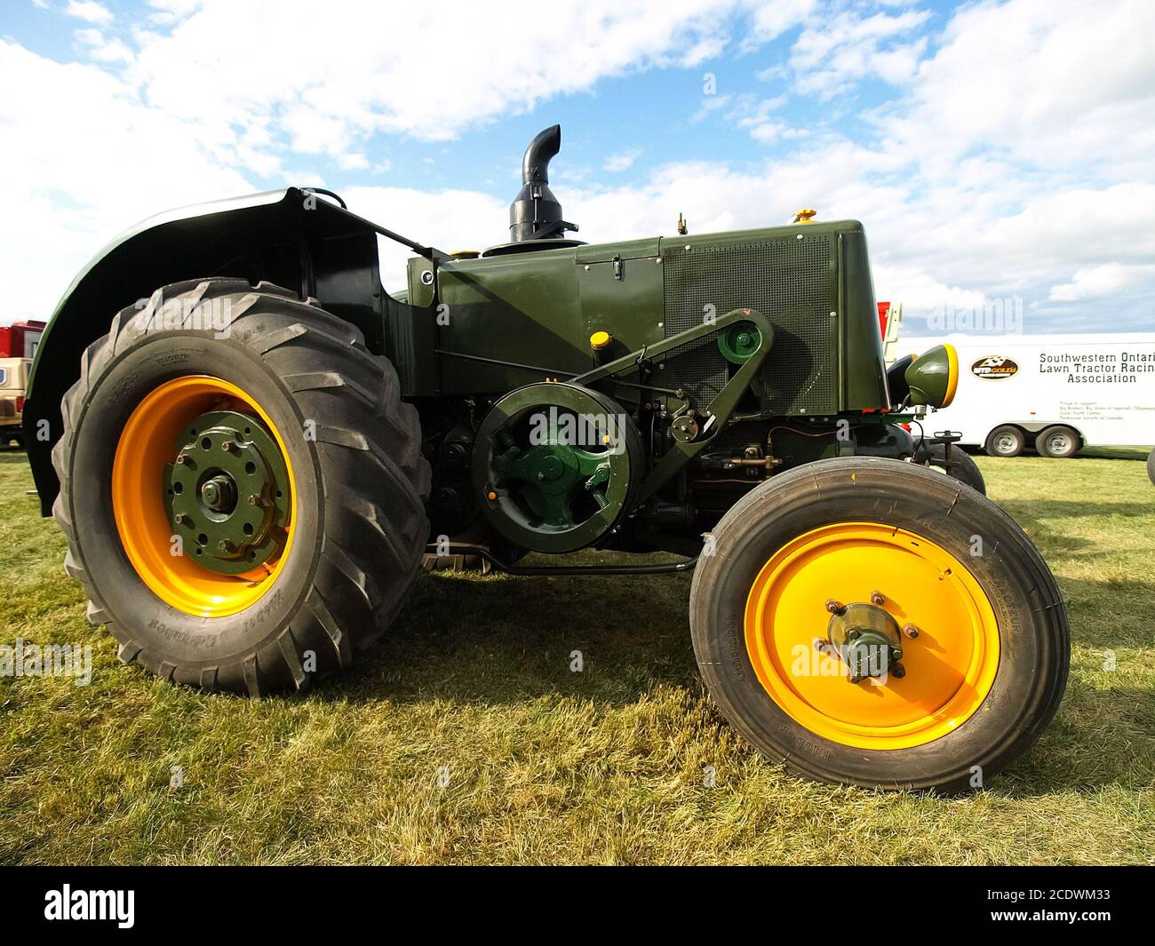 Exhibition of antique tractors. Tractor show. Agreecultural machines ...
