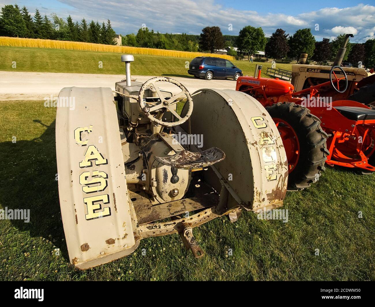 Exhibition of antique tractors. Tractor show. Agreecultural machines ...