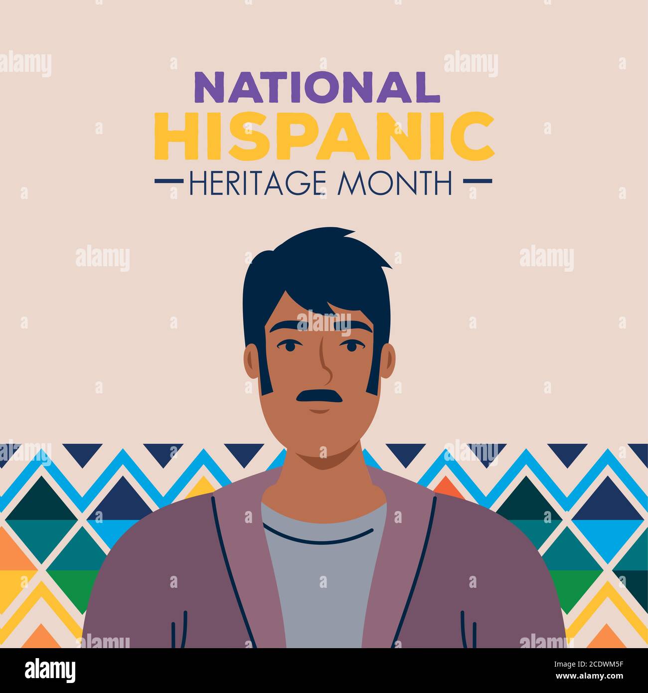 latin man cartoon of national hispanic heritage month vector design ...