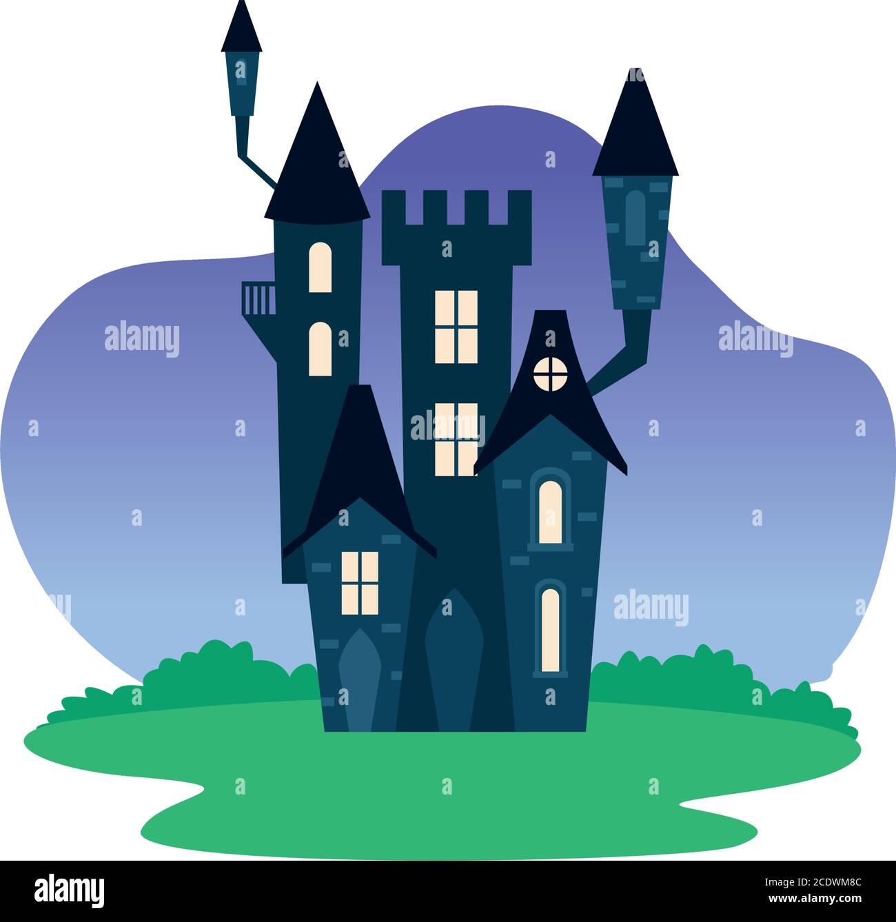 Halloween black house design, Holiday and scary theme Vector ...
