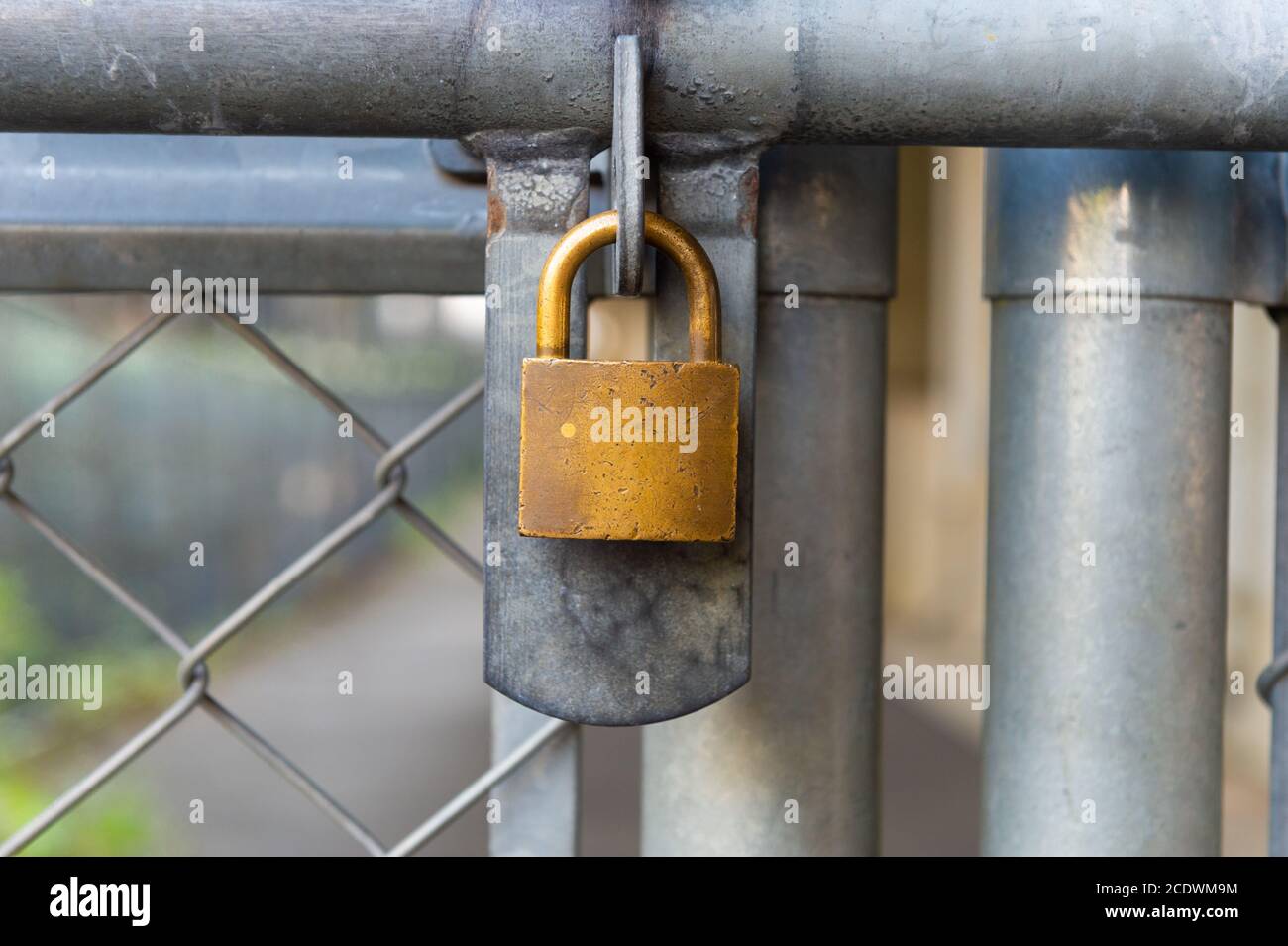 Chain Link Fence Security Barricade Padlock High Resolution Stock ...