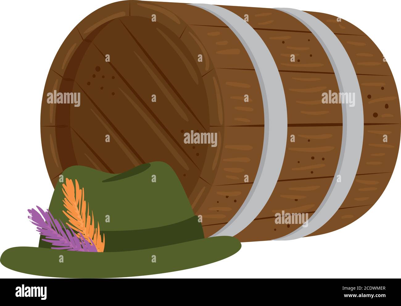 oktoberfest hat with beer barrel vector design Stock Vector Image & Art ...