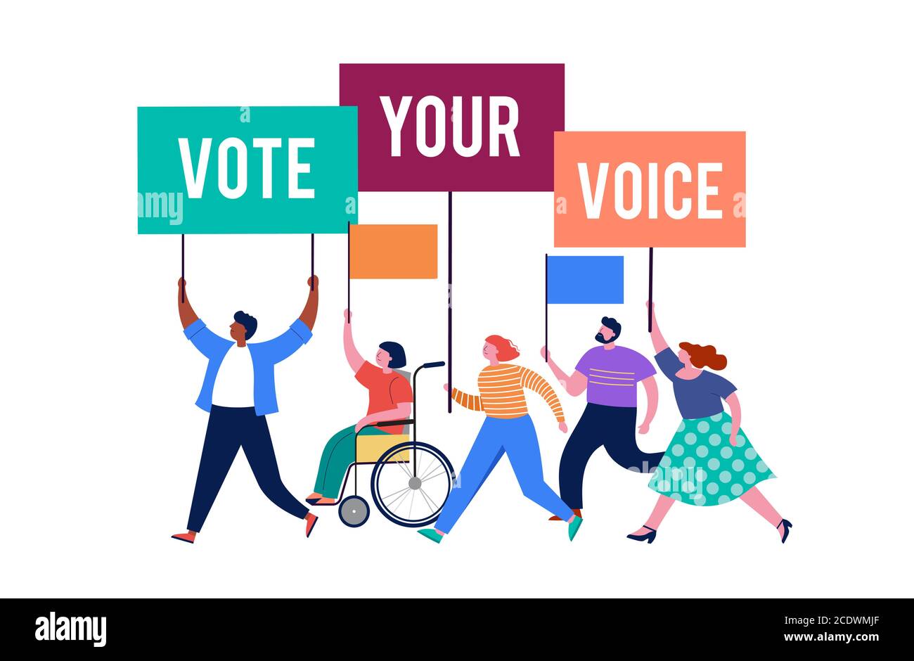 Demonstration people flags Cut Out Stock Images & Pictures - Alamy