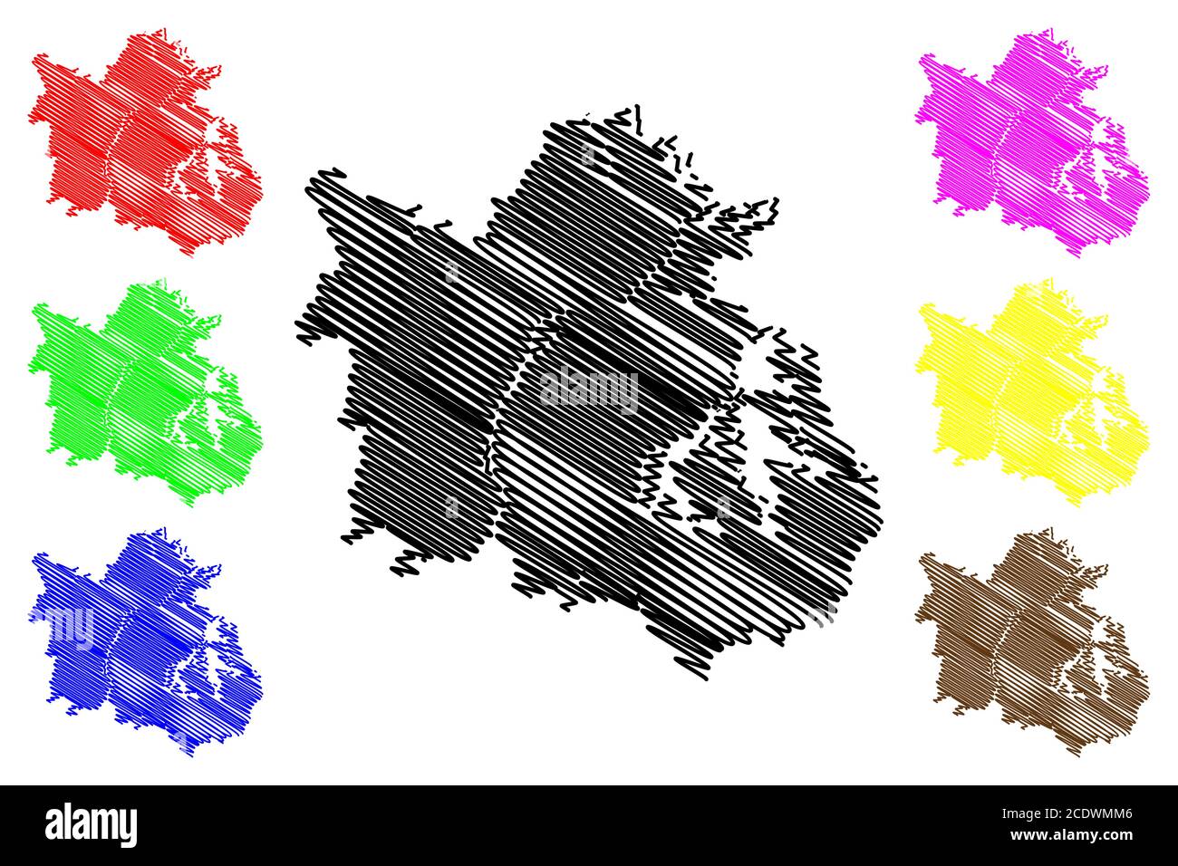Nanchang City (People's Republic of China, Jiangxi Province) map vector ...